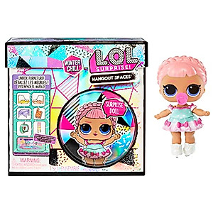 L.O.L. Surprise! Winter Chill Hangout Spaces Furniture Playset with Ice Sk8er Doll, 10+ Surprises with Accessories, for LOL Dollhouse Play- Collectible Toy for Kids, Gift for Girls Boys Ages 4 5 6 7+
