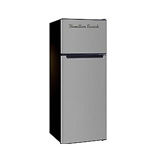 Hamilton Beach HBFR7500, 2 Door Apartment Size Retro Refrigerator with Top Freezer, 7.5 cu ft, Stainless