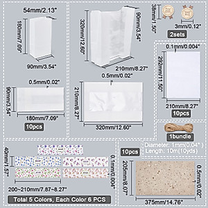 PH PandaHall Handmade Soap Packaging Kit, 30pcs Soap Wrappers 10pcs Greaseproof Wrapping Paper 12pcs Paper Bags 10 Sheets Bake Paper and 10 Yards Jute Cord for Homemade Soap Small Business