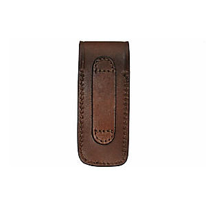 New Folding Pro Tactical Knife Sheath Brown Real Leather Snap-Button Case for 5" inch Folding Knives Survival Camping Outdoor Knife TG-0968M by ProTacticalUS