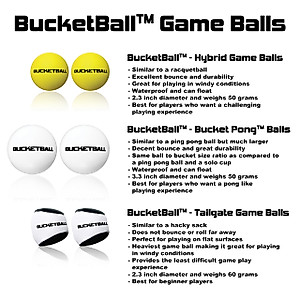 BucketBall | Beach Edition Combo Pack | Ultimate Beach, Pool, Yard, Camping, Tailgate, BBQ, Lawn, Water, Indoor, Outdoor Game – Best Gift Toy for Adults, Boys, Girls, Teens, Family