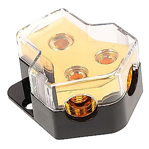 Milisten 3pcs One Point Two Junction Box Ground Distributor car Amplifier Distribution Block Audio Power Distribution Block car Power Distribution Block zinc Alloy Splitter Power Supply