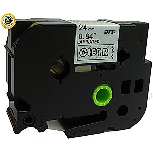 NEOUZA 5PK Compatible for Brother P-Touch Laminated Tze TZ Label Tape Cartridge 24mm x 8m (Set of 5 Colors Colors Black Red Gold Blue White on Clear)