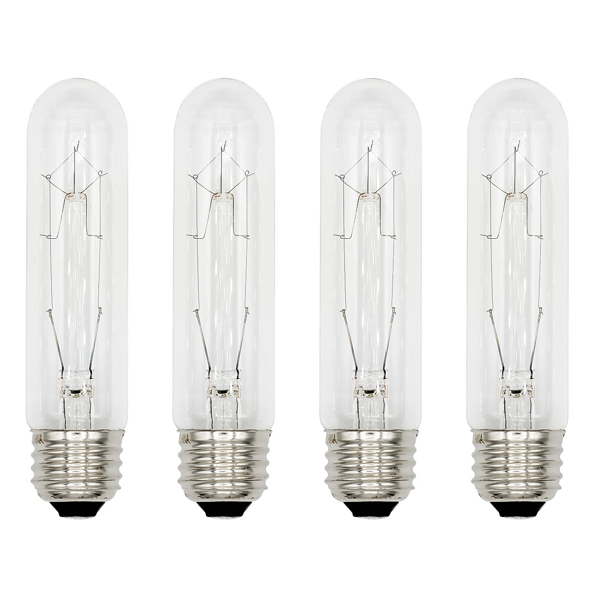 Creative Hobbies® 308 (Pack of 4) 25T10/CL - 25 Watt T10 Clear Tubular - 120V - Medium (E26) Base - Incandescent Light Bulbs