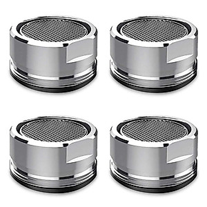 4 piece set of bathroom faucet aerator replacement parts for kitchen bathroom sink faucet aerator 24mm tool regulator flow silver suitable for kitchen bathroom sink faucet (24mm external thread)