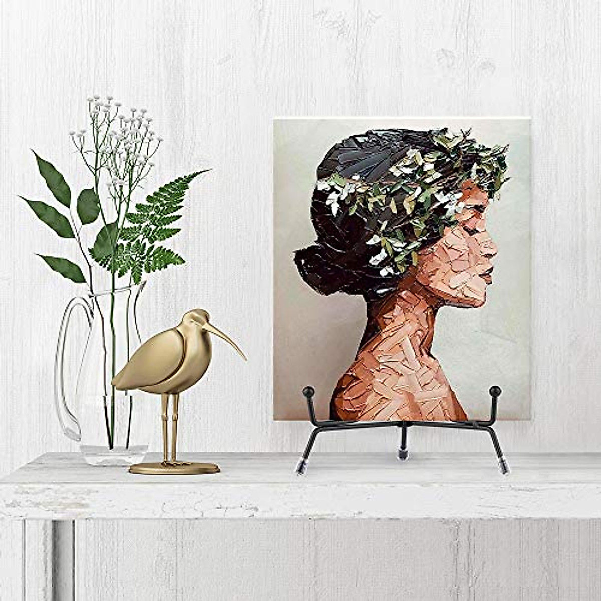 Mocoosy 6 Pack 3 Size Upgraded Anti-Slip Plate Stands for Display, 4 6 8 Inch Photo Holder Display Stand Set, Black Metal Iron Wire Frame Stand Easel for Pictures, Decorative Platter, Book and Arts