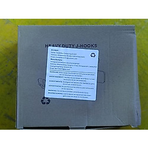 SELEWARE J Hooks for Power Rack, Heavy Duty Barbell J Cups for 2" x 2" Tube Squat Rack with 1" Hole, 1500lbs Capacity, Set of 2