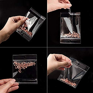 PH PandaHall 400 pcs 3.5 x 3.3 Inch Clear Plastic Bags, Resealable Adhesive Cello/Cellophane Treat Bags Self Sealing OPP Bags for Bakery Soap Cookies Gifts, 1.3 Mil