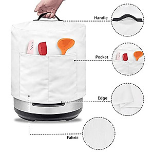 Tutolipy Stylish Print Pressure Cooker Cover Anti Static Dust Cover for 8 Quart and Electric Pressure Cooker,Kitchen Appliance Cover with Pocket