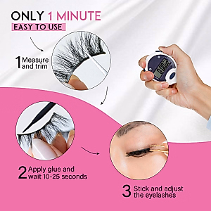 SWINGINGHAIR 3D Mink Eyelashes, False Eyelashes 25mm Dramatic Long Type 3D Layered Effect Siberian Mink Fur Lashes Hand Made Strips Eyelashes Reusable Fake Eyelashes Make Up