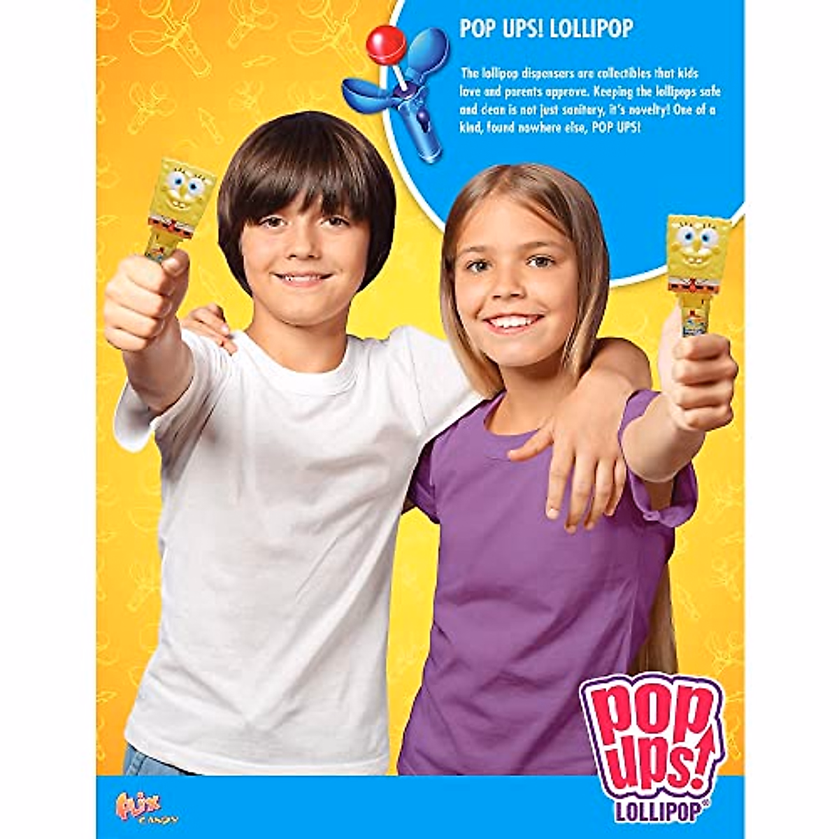 Pop Ups! Spongebob Squarepants Lollipop Holder | Collectable Spongebob Toy Lollipop Case | Party Favors for Halloween, Goodie Bags, Piñata Candy, Game Prizes | Bulk Set of 12 | Lollipops Included