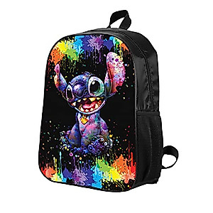 VQESYKU Cartoon School Backpack Set Laptop Backpacks with Lunch Bag Cute Travel Bag Gifts for Boys And Girls, black
