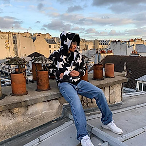 Vintage Star Print Hoodies Women Harajuku Punk Gothic Loose Hooded Sweatshirts Men Hip Hop Long Sleeve Zipper Jacket Y2K Clothes for Unisex