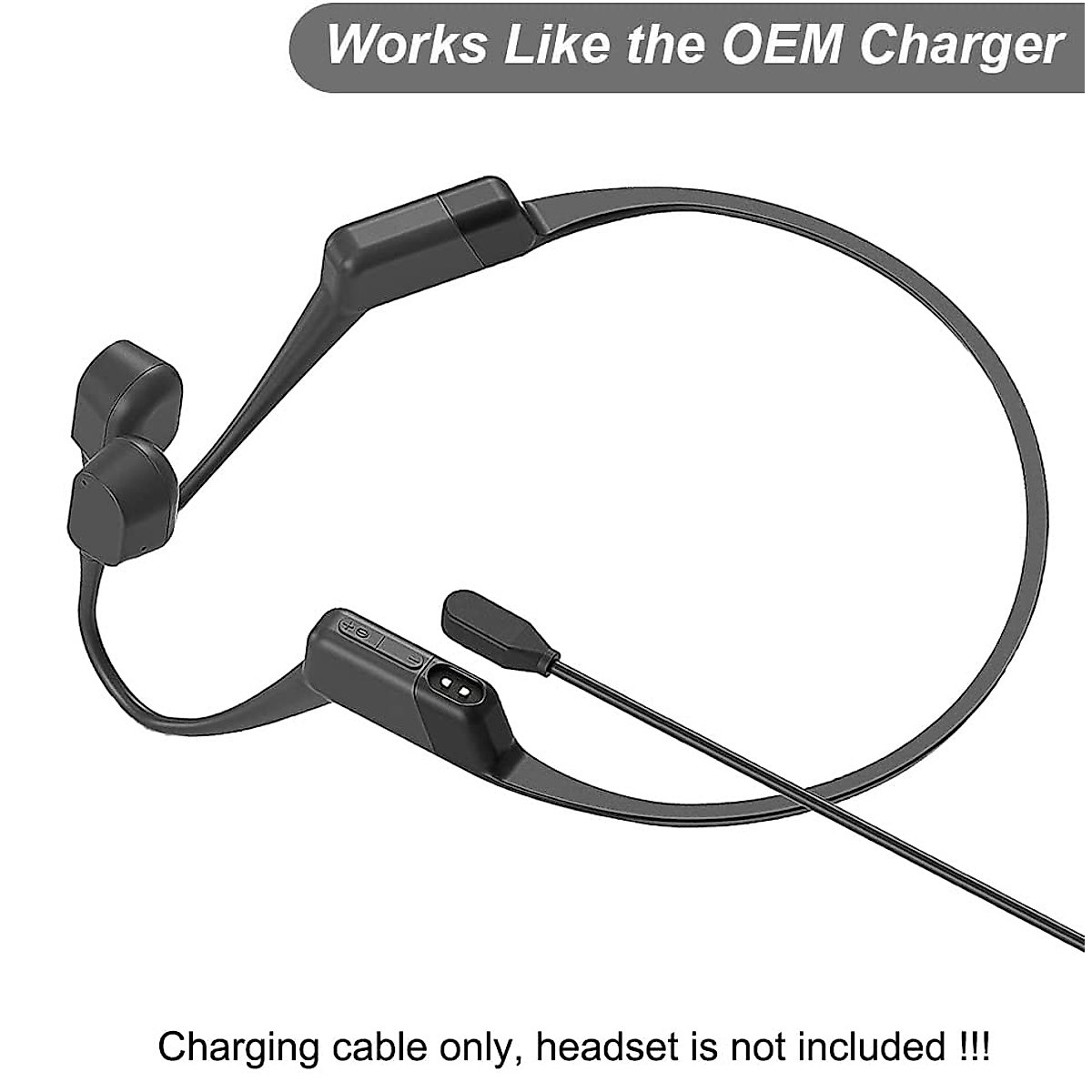 Charging Cable for Shokz OpenRun, OpenRun Pro, OpenRun Mini, AfterShokz Aeropex AS800, OpenComm ASC100SG, Replacement USB Charger Cable Cord Bluetooth Headphones Accessories (2Pack, 3.3ft/1m)