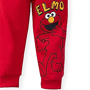 Sesame Street Elmo Cookie Monster Oscar The Grouch Toddler Boys Fleece 3 Pack Pants Blue/Gray/Red 3T