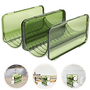 Beavorty Water Bottle Organizer 2pcs Refrigerator Wine Rack Stackable Champagne Dispenser Tray Holder for Fridge Cabinet Pantry Kitchen Countertops Green