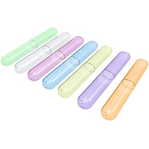 MANSHU 7 Pack Travel Toothbrush Case, Plastic Portable Toothbrush Holder for Traveling, Camping, Business, Home, School.