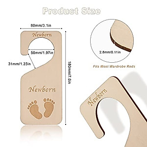 SAVITA Wooden Baby Clothes Dividers, 7pcs Wood Closet Dividers Month Baby Closet Organizer from Newborn to 24 Months, Nursery Hanger Decor for Boys Girls Infant Wardrobe (Footprint)