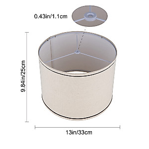 Lamp shades Set of 2,Drum Lampshades 13"x13" x 10" High, Medium Lampshades for Table Lamps Floor Lamps, Natural Linen Hand Crafted, Easy Assembly Required,Beige Lampshade((Spider Fitter)