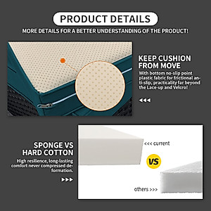 Rattaner 3 Pieces Patio Furniture Set Outdoor Sectional Wicker Patio Furniture Patio Couch with Ottoman and Outdoor Storage Table All-Weather Anti-Slip Cushions Waterproof Covers, Peacock Blue