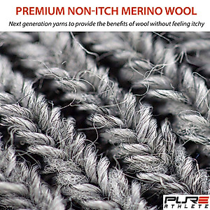 Pure Athlete Ultra-Thin Lightweight Ski Socks - Snowboarding Skiing Sock, Merino Wool (Small, 5 Pairs - Black)