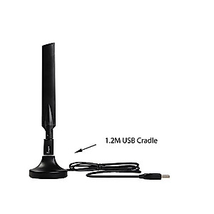 Edimax Wi-Fi 5 802.11ac AC600 High Gain Dual-Band (2.4GHz/5GHz) Adapter w/ Adjustable +4/6dBi Antenna, Wireless USB Adapter, Win 11 Plug-n-Play, Mac OS 10.15, Linux, USB Cradle, EW-7811UAC