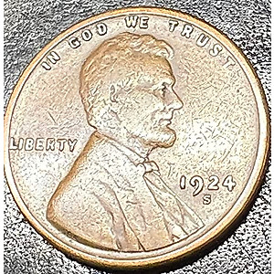 1924 S Lincoln Wheat Pennies Cents Penny Seller Fine
