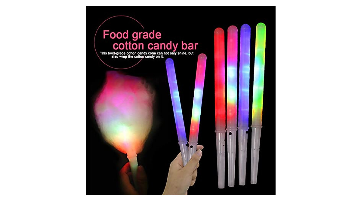 Hulzogul Glowing Cotton Candy Sticks for Parties & Festivals