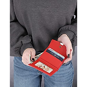 Timberland womens Leather RFID Small Indexer Snap Wallet Billfold, Red, One Size US