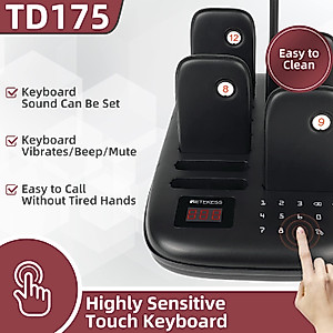 Retekess TD175 Restaurant Pager System,Pagers for Restaurants,Vibration Only,7 Call Modes,1640ft Long Range,16 Buzzers for Restaurant, Food Truck, Church Nursery