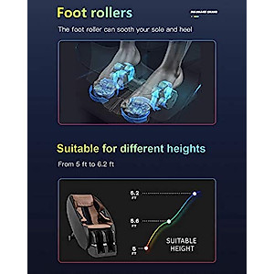 FDW Shiatsu Massage Chairs Full Body and Recliner Zero Gravity Massage Chair Electric with Built-in Heart Foot Roller Air Massage Easy to Move for Home Office,Black