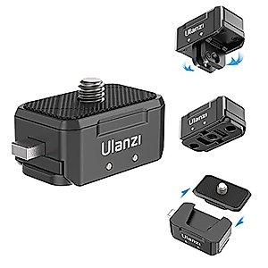 Camera Quick Release Tripod Mount, ULANZI Hummingbird DSLR QR Plate Adapter Vlog Filmmaking Quick Accessories Kits for Gopro Hero/DJI Zhiyun Gimbals/DJI Osmo Action/insta360/ Canon/Sony/Nikon