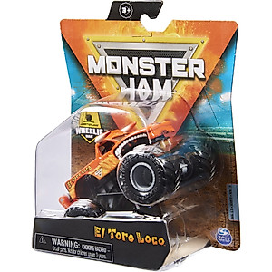 Monster Jam 2021 Spin Master 1:64 Diecast Monster Truck with Wheelie Bar: Retro Rebels El Toro Loco Orange