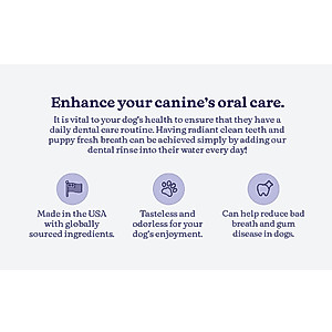 ROSEY'S PUPPY FRESH BREATH - Dog Water Additive for Dental Care - Maintains Fresh Breath & Clean Teeth for Dogs - Dog Breath Freshener for Promoting Healthy Gums & Fights Plaque Buildup - 8 Oz