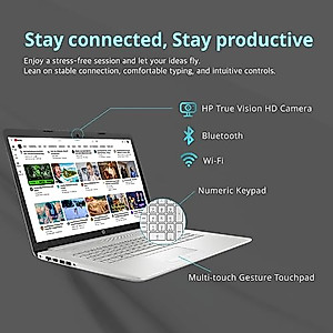 HP 2022 17.3" FHD Business Laptop, 11th Gen Intel Core i5-1135G7(Beats Intel i7-1065G7), 32GB RAM, 2TB PCIe SSD, Backlit Keyboard, Intel Iris Xe GPU, Bluetooth, Win 10 Pro, Silver, 32GB USB Card