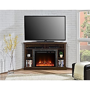 Ameriwood Home Overland Electric Corner Fireplace for TVs up to 50" Wide, Espresso