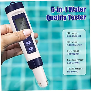 ROMISBABA Water Quality Tester Handheld Water Tester Water Ph Tester Tds Water Tester Pool Salt Tester Aquarium Water Tester Ec Meter Water Tester for Home Ph Meter Pool Water Tester Plastic