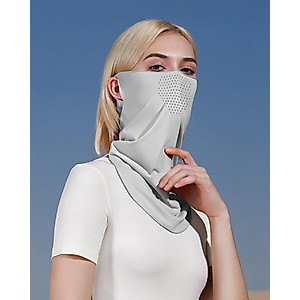 TOPORTY Women Sunscreen Mask Breathable Ice Silk Veil UV Protection Face Neck Cover for Summer Outdoor Sports