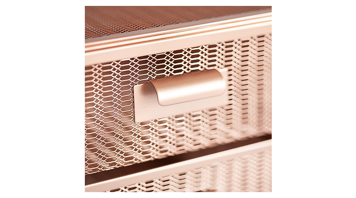 BLU MONACO Rose Gold Monitor Stand with Drawer Riser
