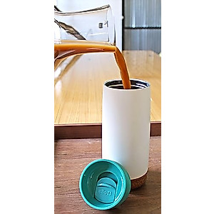 Ello Cole Vacuum-Insulated Stainless Steel Travel Mug, Teal, 16 oz