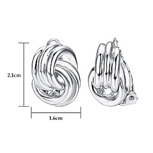 Yoursfs Stainless Ssteel Clip on Earrings for Women Silver Triple Hoop Clip-on Earring Dainty Earring Jewelry