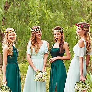 Rocutus 10pcs Bohemian Flower Crown Floral Wreath Garland Headbands Flower Crown for Women (10 Pieces)