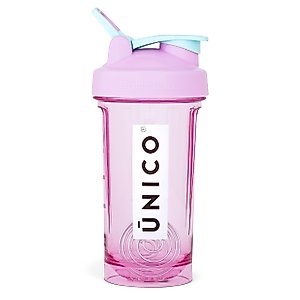 UNICO Crystal Purple Shaker Bottle - 24 oz - Extra-Durable | Leak-Proof | Tritan Plastic BPA-Free | Curved Bottom for Easy Cleaning | Cute Shaker Bottles | Protein Shaker w/Mixing Ball