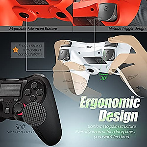 TERIOS Wireless Controller Compatible with PS4/PS4 Pro/PS4 Slim, Pro Controller with Built-in Speaker, Advanced Buttons Programming, Enhanced Dual Vibration/Turbo Auto Fire (Black)