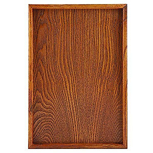 Hyuduo Wood Serving Tray, Rectangle Wooden Serving Trays Platter for Home, Hotel, Tea, Breakfast, Lunch, Dinner, Appetizers, Coffee(35 * 24cm),Vegetable Plate/Fruit Plate/Tray