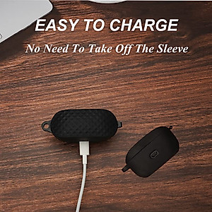 LiZHi for JBL Vibe 100 TWS Case Cover, Soft Silicone Skin Cover Shock-Absorbing Protective Case with Keychain for JBL Vibe 100 TWS - True Wireless in-Ear Headphones - Black