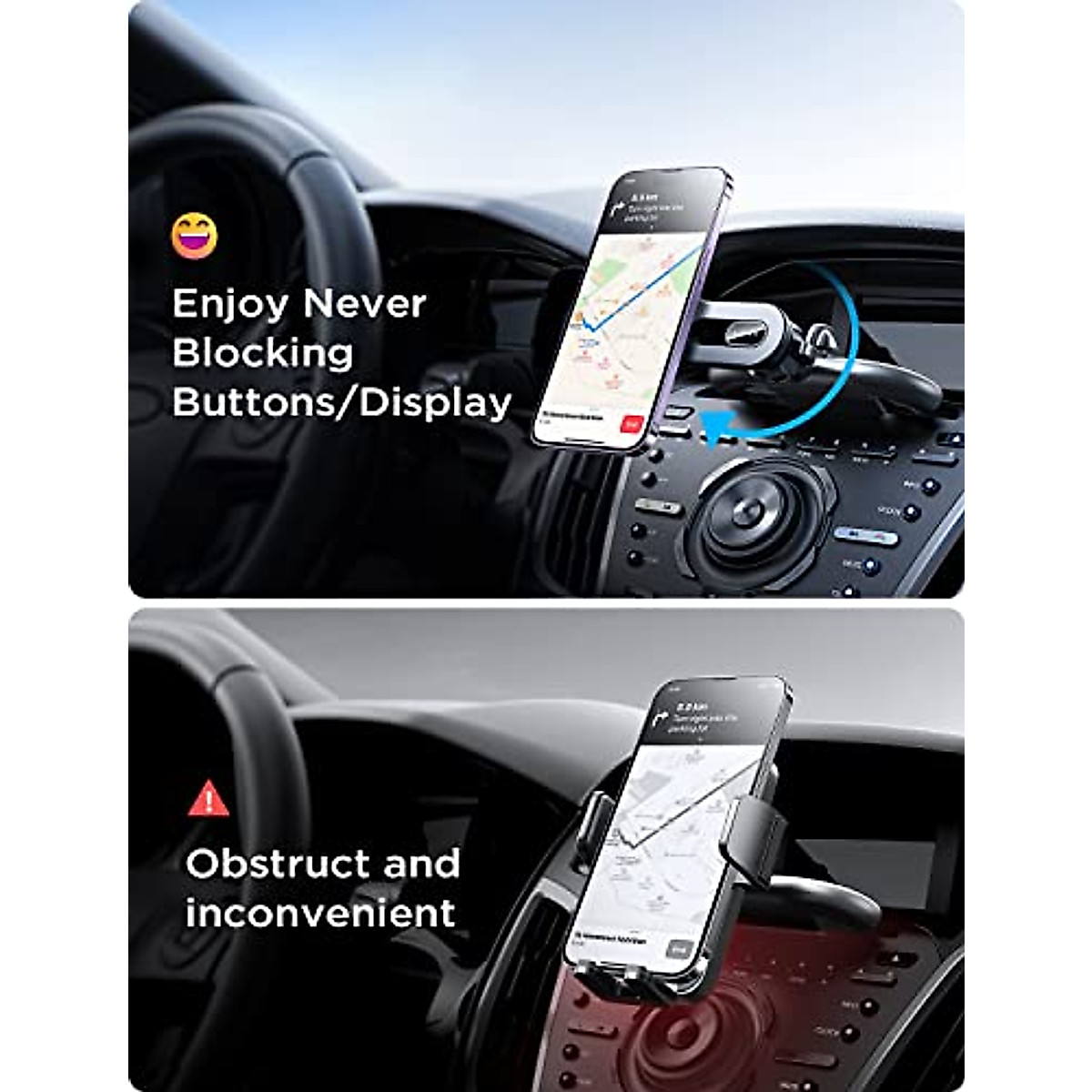 LISEN CD Phone Holder Mount for Car [2 Mounting Options] for CD MagSafe Car Mount, Adjustable iPhone 15 Car Mount CD Magnetic Phone Holder Mount for Car Fit for iPhone 15 Pro Plus Max Mini 14 13 12
