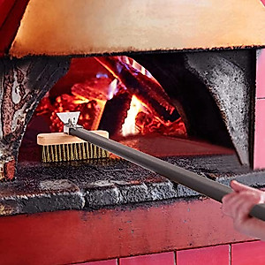 SHANGPEIXUAN PizzaTurning Peel 9 Inch Perforated Pizza Peel and Pizza Brush Ash Rake 4 Piece Wood Fired Commercial Pizza Oven Utensil Kit with 40-Inch Aluminum Handle …
