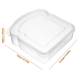 WESIEVYA 2pcs Small Sandwich Containers Clear Sandwich Box Small Bread Case Container Plast
