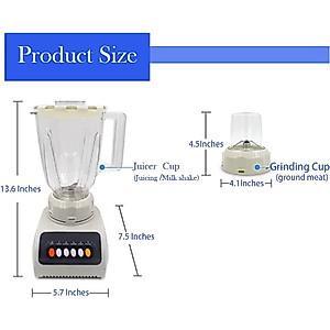 Professional Kitchen Blender Set with Blending & Grinding Blades Countertop Blender 900W Adjustable Speeds Blender with 53 Oz Blender Cup for Shakes and Smoothies,10 Oz Grinder Cup for Coffee,Bonus 2pcs Cord Organizer (Grey)